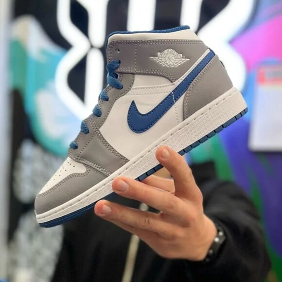 Jordan | Shoes | Like New Air Jordan Mid Gs Cement True Blue 6y Dq8423 ...